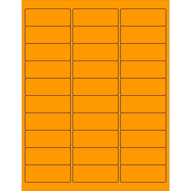 2 5/8" x 1" Fluorescent Orange Shipping Address Labels, for Laser jet ...