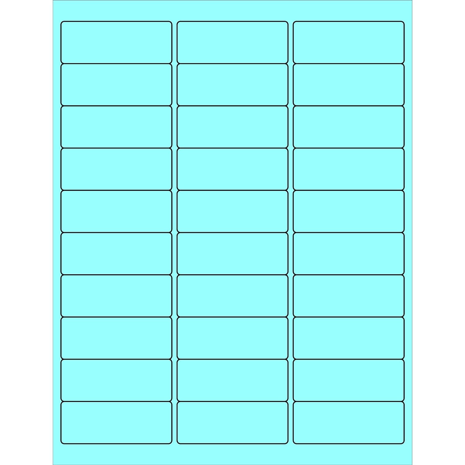 2 5/8" x 1" Pastel Blue Shipping Address Labels, for Laser jet Printers ...