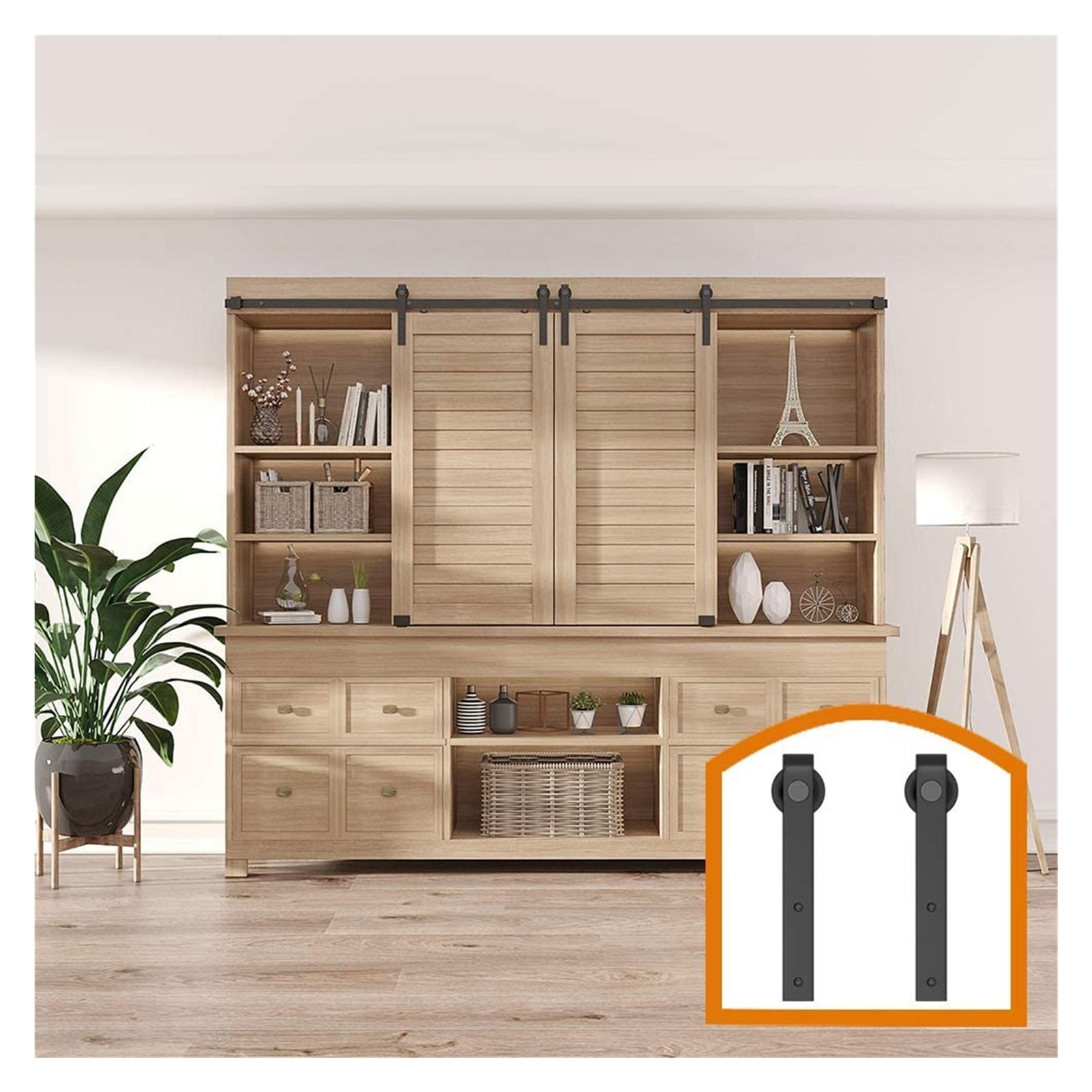 2.5-8FT Customized Style Interior Super Mini Sliding Barn Door Hardware ...