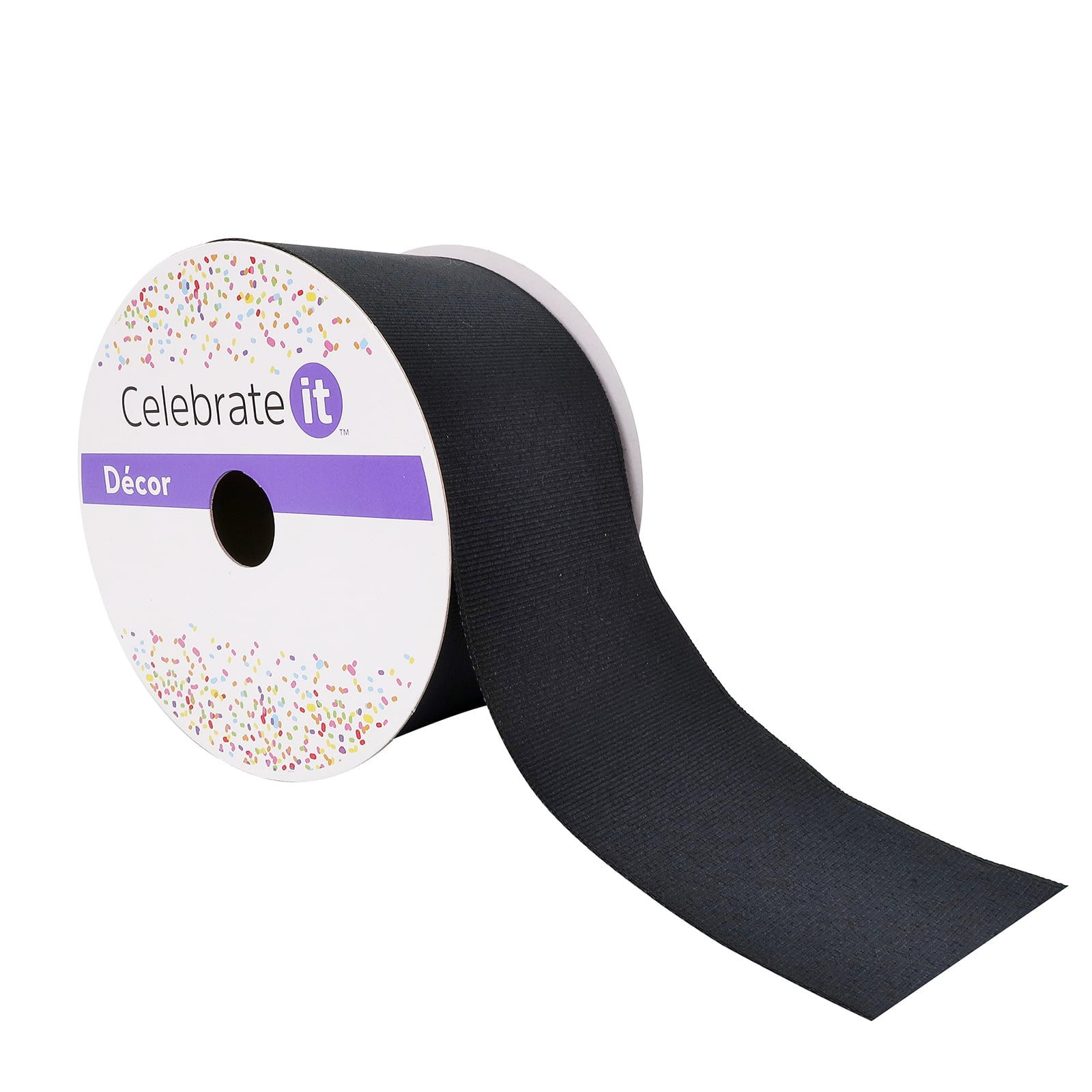 2.5" Black Faux Linen Wired Ribbon by Celebrate It™ - Walmart.com