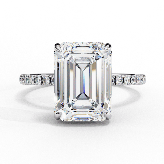 2.5 CT Emerald Moissanite diamond ring, Moissanite diamond ring ...