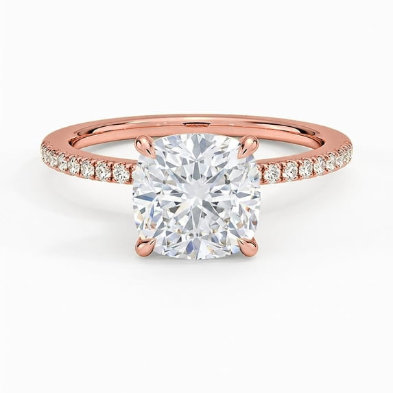 2.5 Carat 14K Rose Gold IGI Certified Lab Grown Cushion Cut Diamond ...