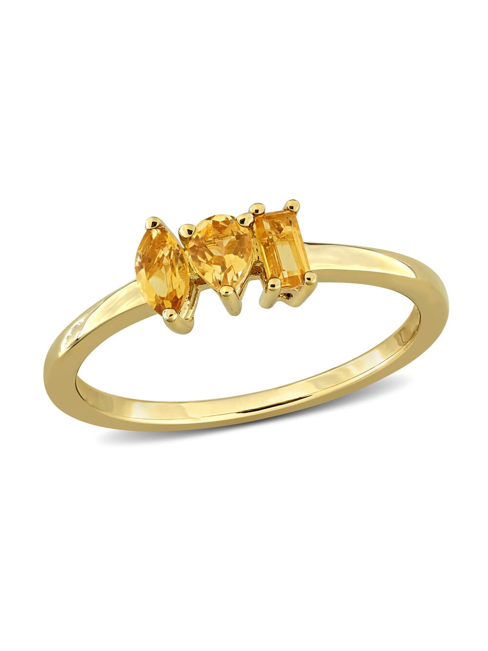 2/5 Carat (Ctw) Citrine Band Ring in Yellow Plated Sterling Silver ...