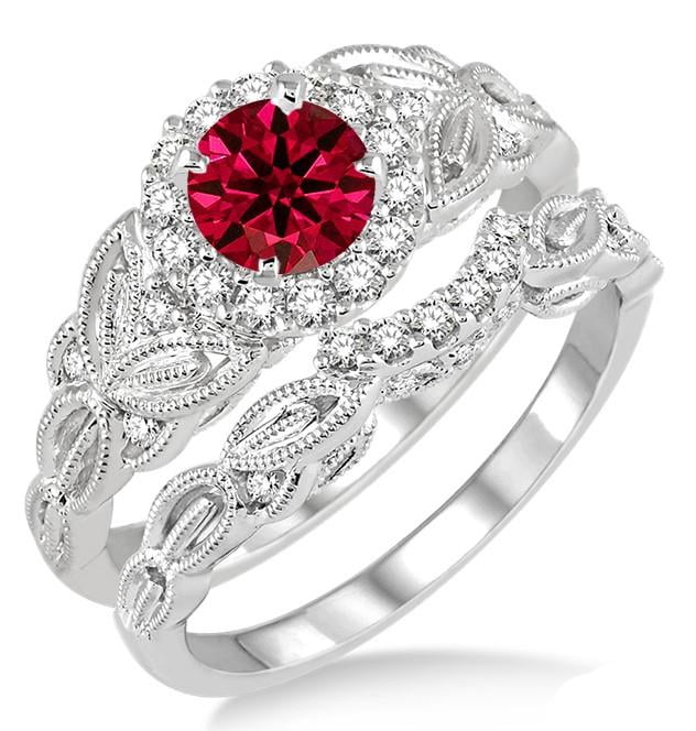 2.5 Carat Mind Blowing Fantastic Red Ruby Moissanite Diamond Vintage ...