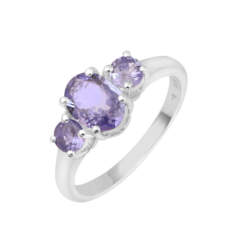 Mooneye 2.5 Ctw Oval Cut Tanzanite Gemstone 925 Sterling Silver Three ...
