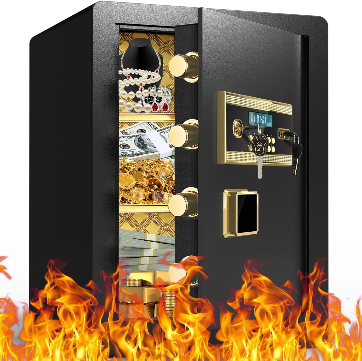 2.5 Cu ft Extra Large Safe Box Fireproof Waterproof, Security Home Safe ...