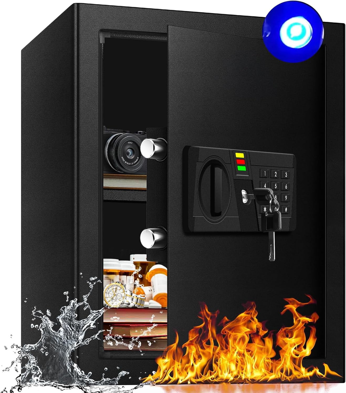 2.5 Cub Fireproof Waterproof Safe Box for Home Use, Digital Safe with ...