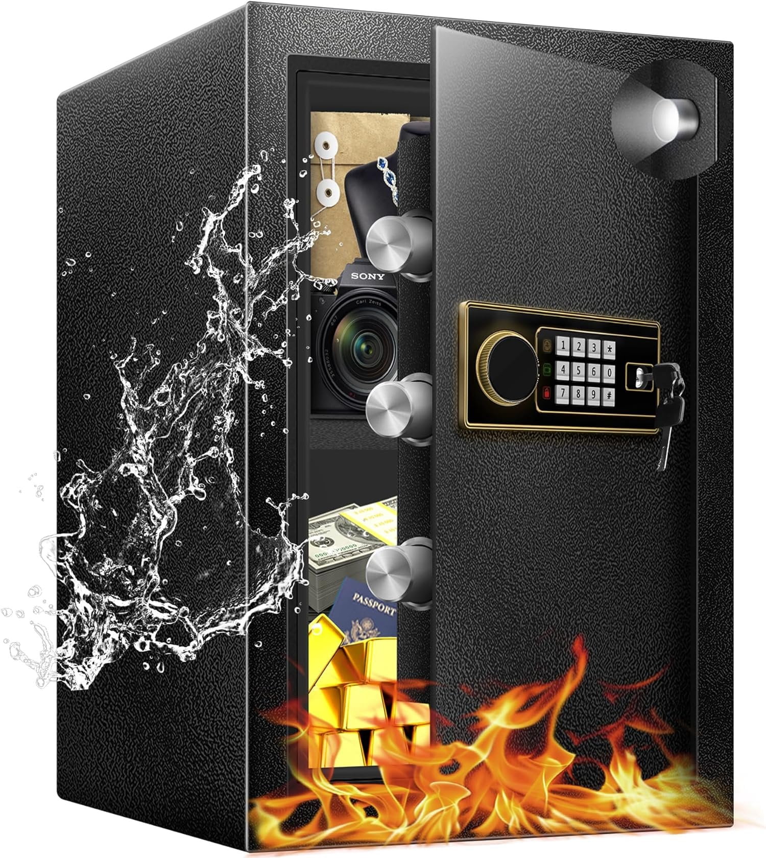2.5 Cuft Safe Box Fireproof , Anti- Box with Type-C External Interface ...