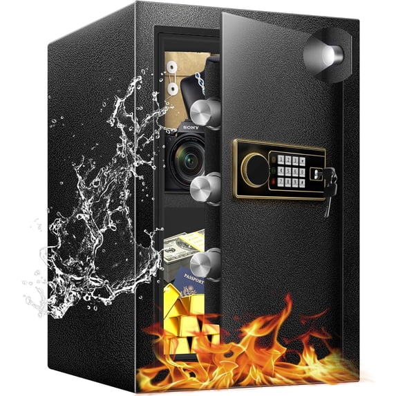 2.5 Cuft Safe Box Fireproof , Anti- Box with Type-C External Interface ...