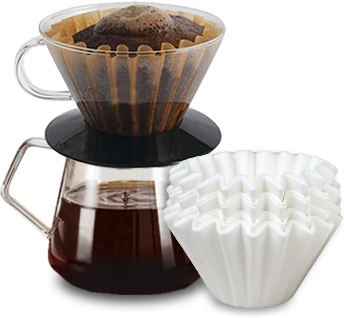2-5 Cup Coffee Filters,100 Count Disposable Basket Coffee Filter Paper ...