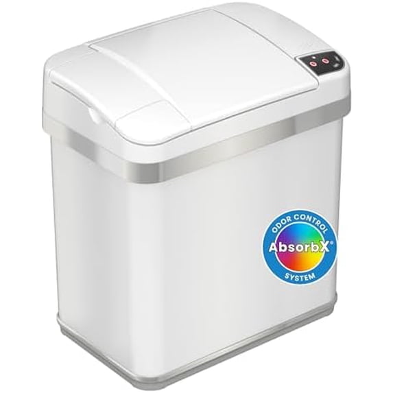 2.5 Gallon Bathroom Trash Can with Odor Control, Automatic Motion ...