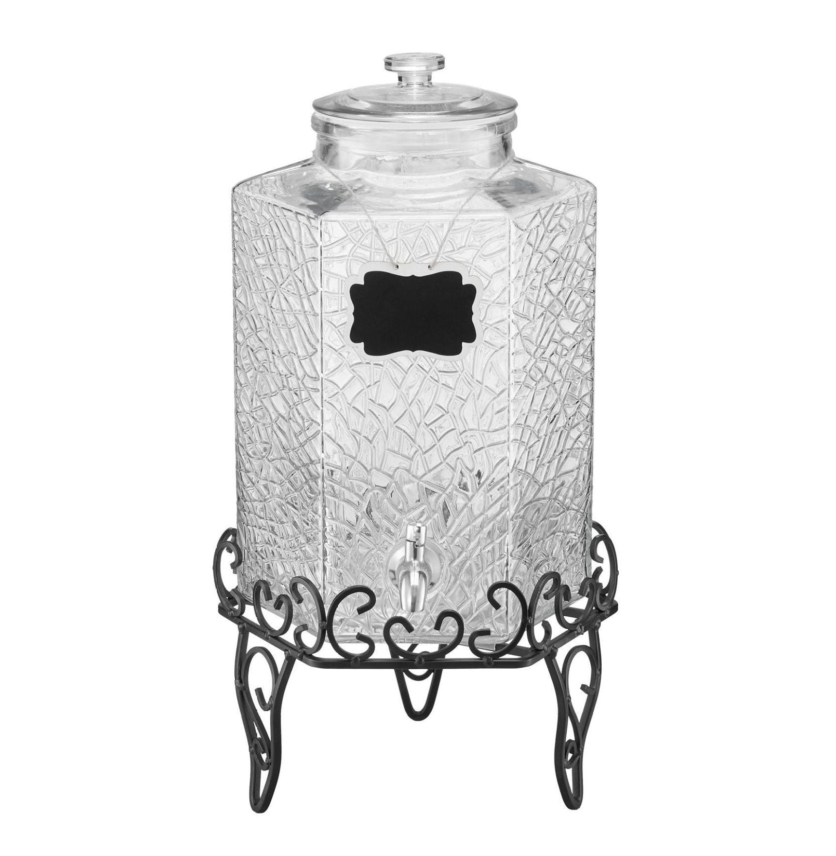 2.5 Gallon Drink Dispenser with Stand & Spigot - Glass Beverage ...