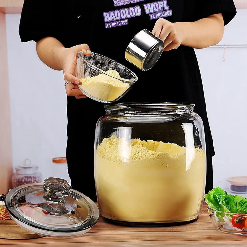 2.5 Gallon Glass Jars with Lids, Large Cookie Jars with Wide Opening ...
