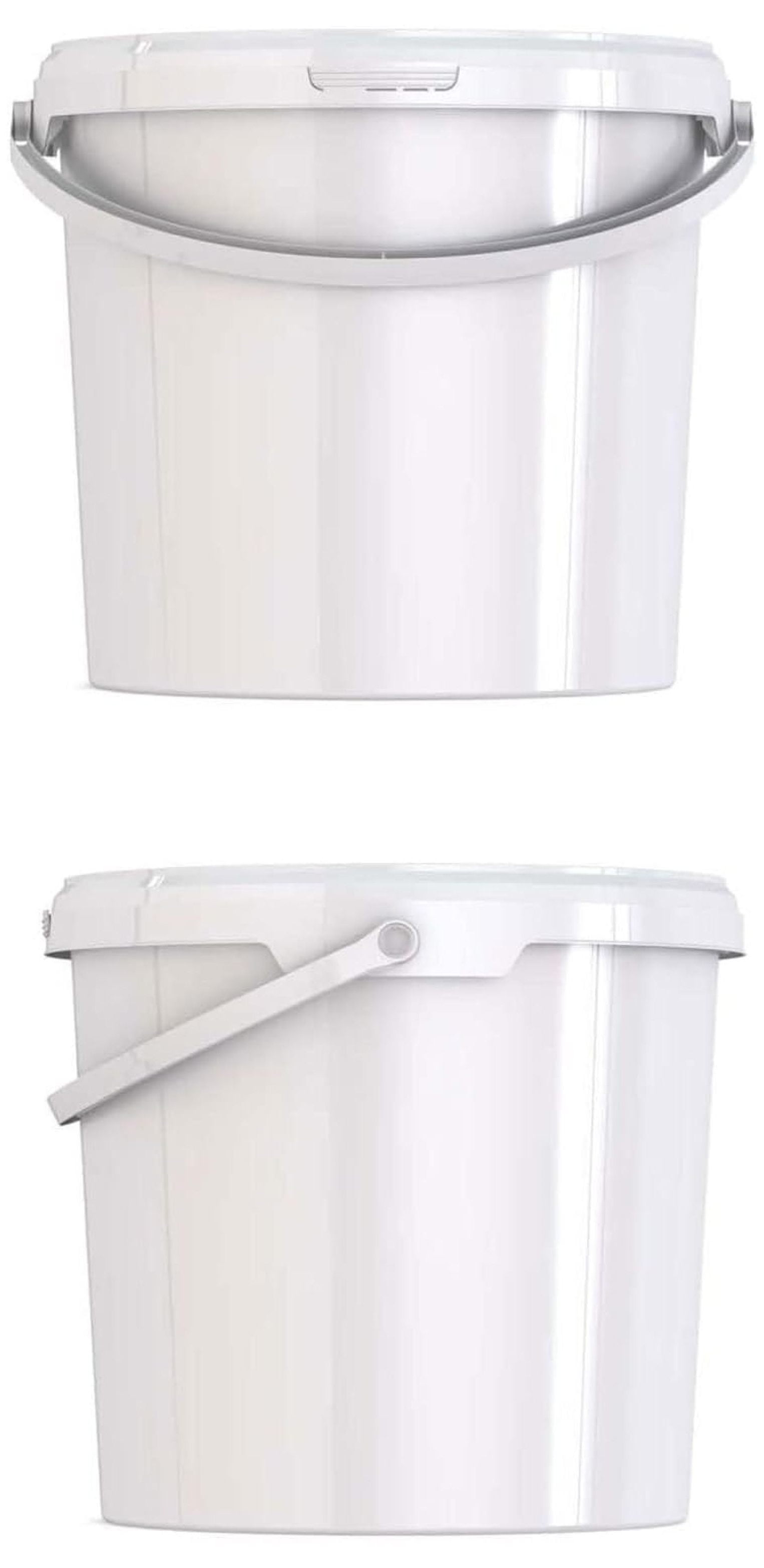 2.5 Gallon Multipurpose White Plastic Bucket Pail (NO LIDS) Food Grade ...