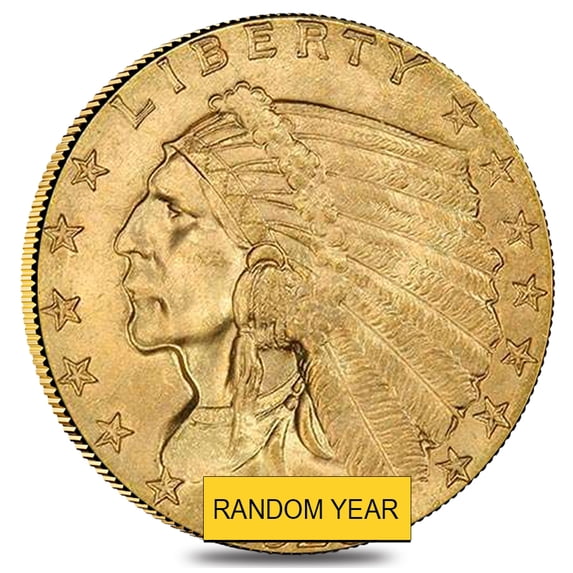 $2.5 Gold Quarter Eagle Indian Head - Brilliant Uncirculated BU (Random ...