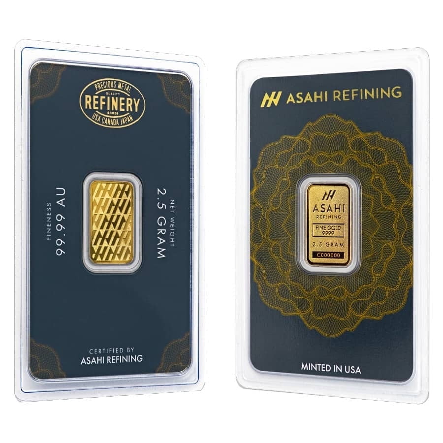 2.5 Gram Asahi Gold Bar .9999 Fine (in Assay) - Walmart.com