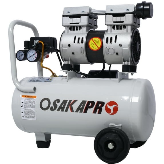 2.5 HP Silent Air Compressor 13 Gallon, Oil-Free, Electric Shop Air ...