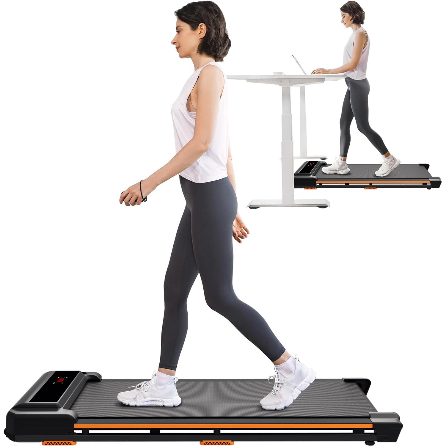 2.5 HP Walking Mat, Multifunctional Under-Desk Treadmill with Remote ...