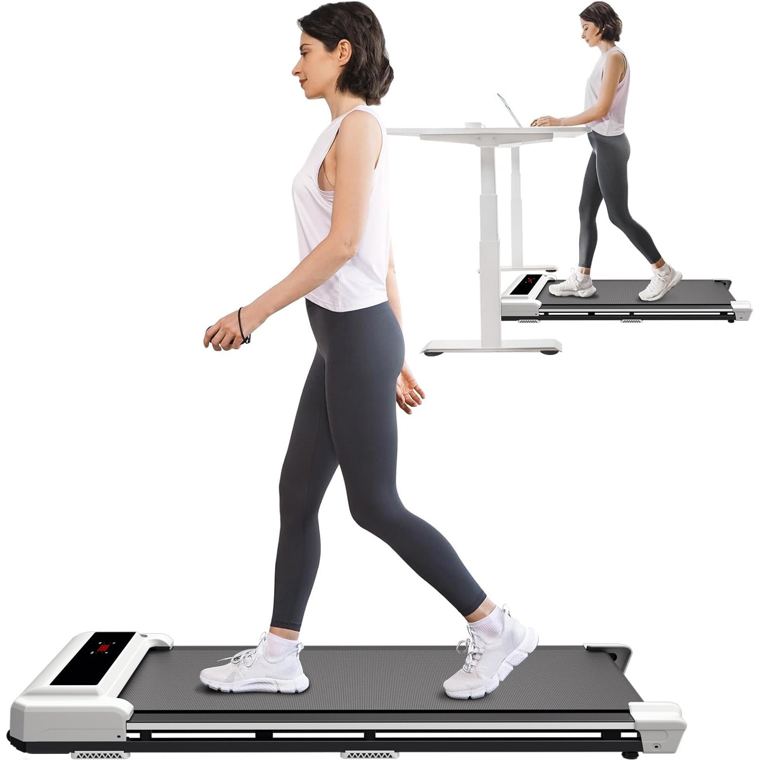 2.5 HP Walking Mat, Multifunctional Under-Desk Treadmill with Remote ...