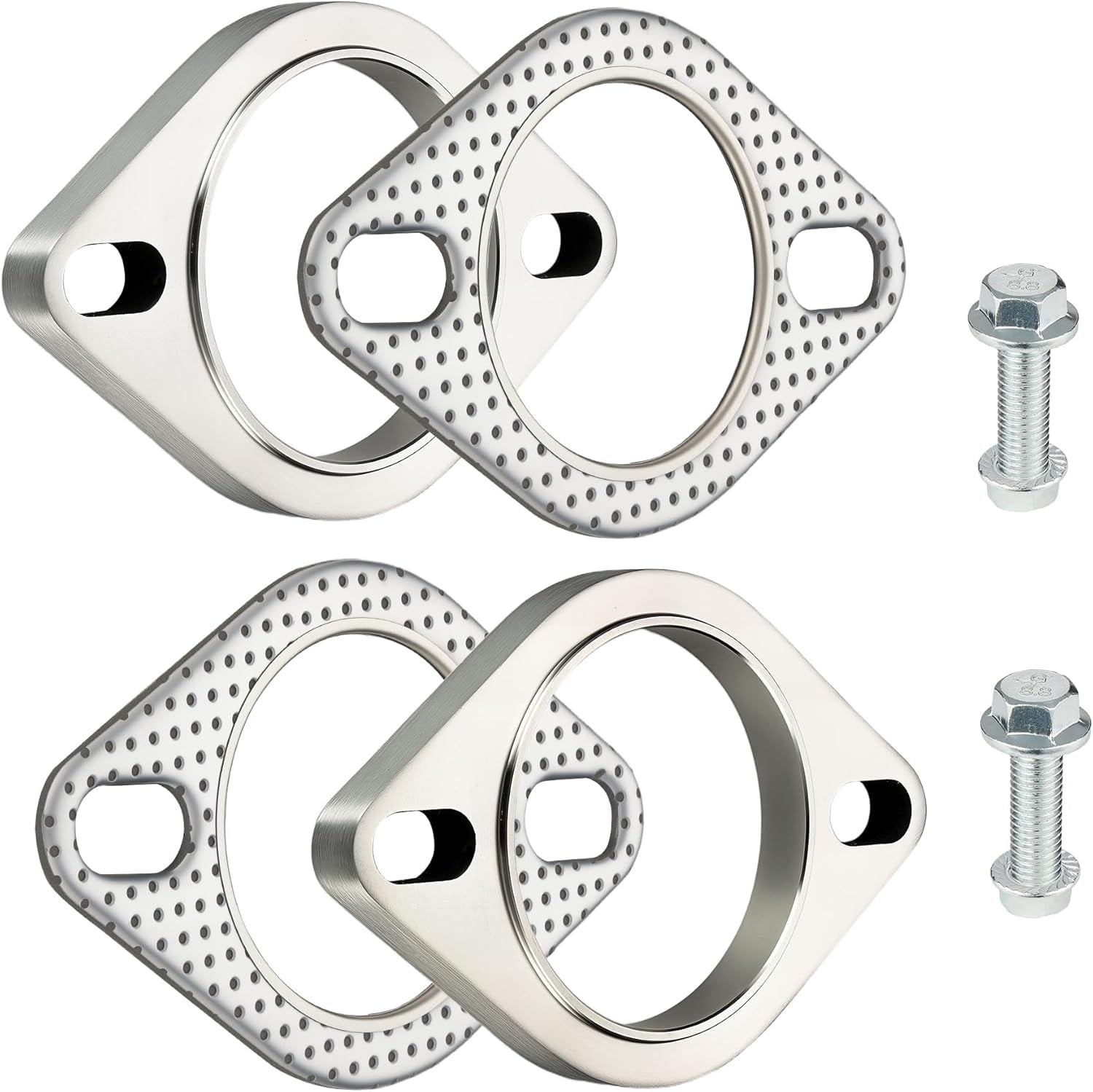 2.5 Inch 2 Bolt Exhaust Flange Connection Kit, Stainless Steel Exhaust ...