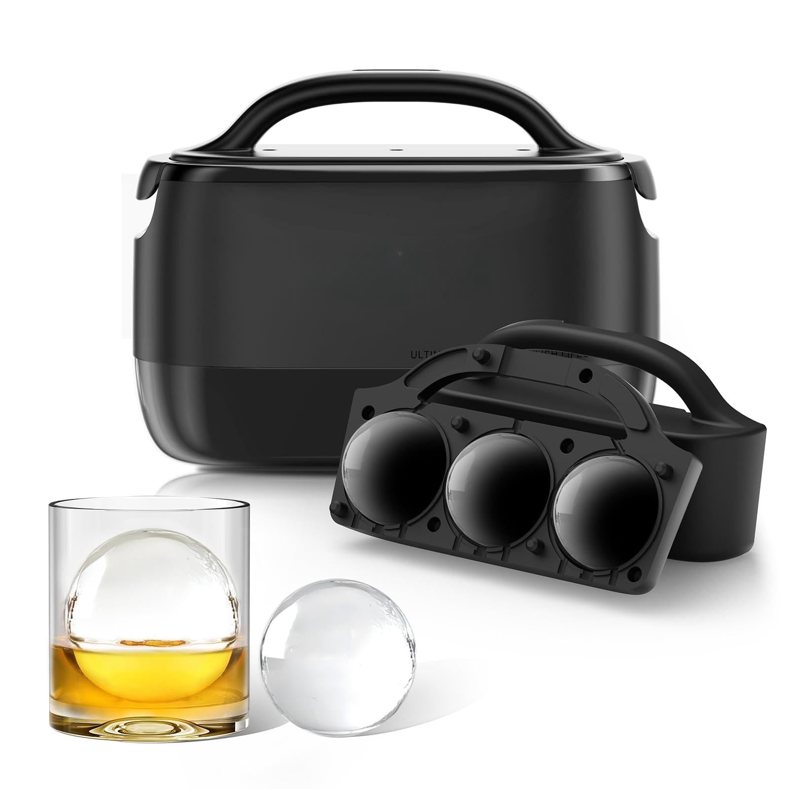 2.5 Inch Black 2-in-1 Ice Cube Mold Makes 7 Spheres and Cubes - Walmart.com