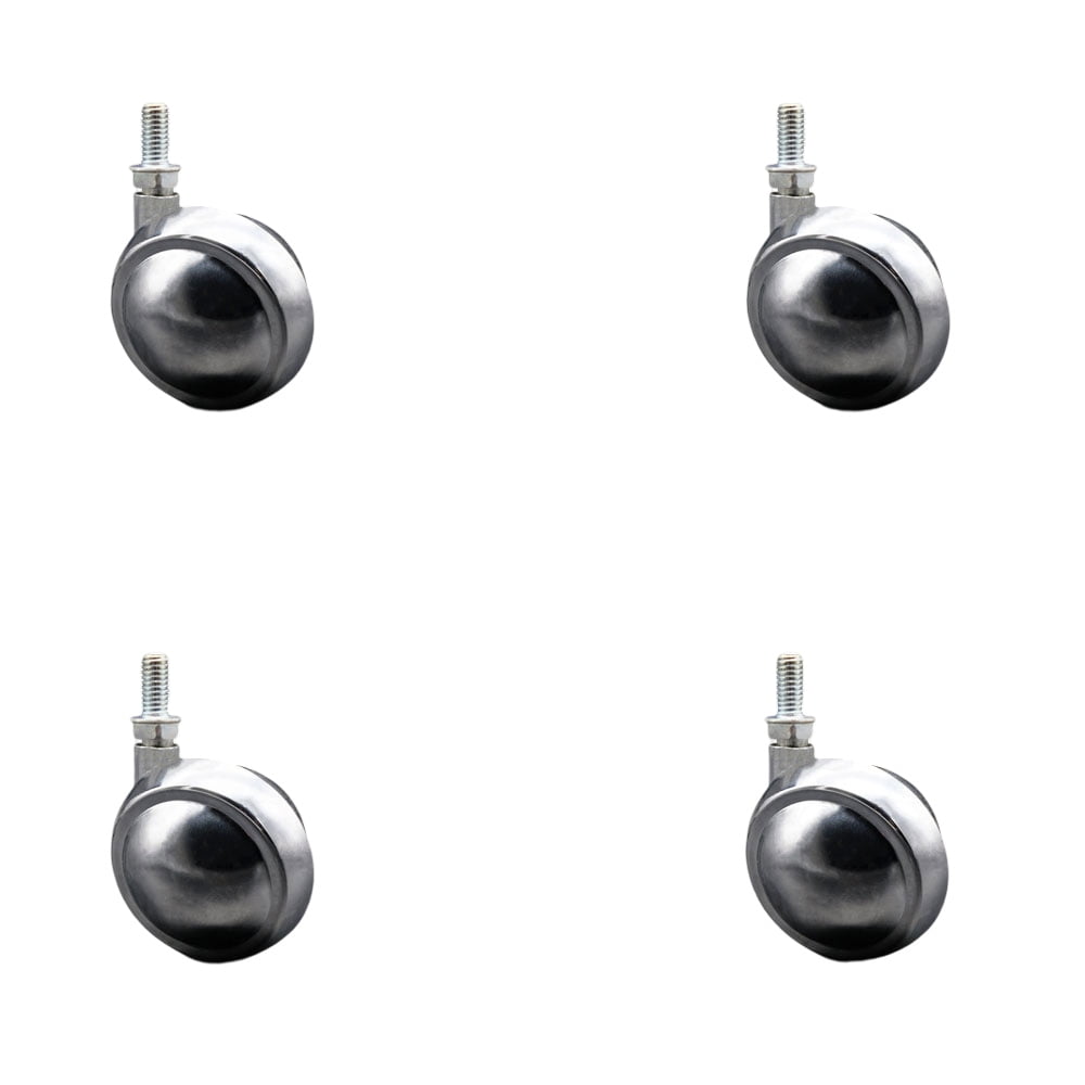 2.5 Inch Bright Chrome Metal Ball Caster – 3/8 Inch Threaded Stem – Set of 4 - Walmart.com