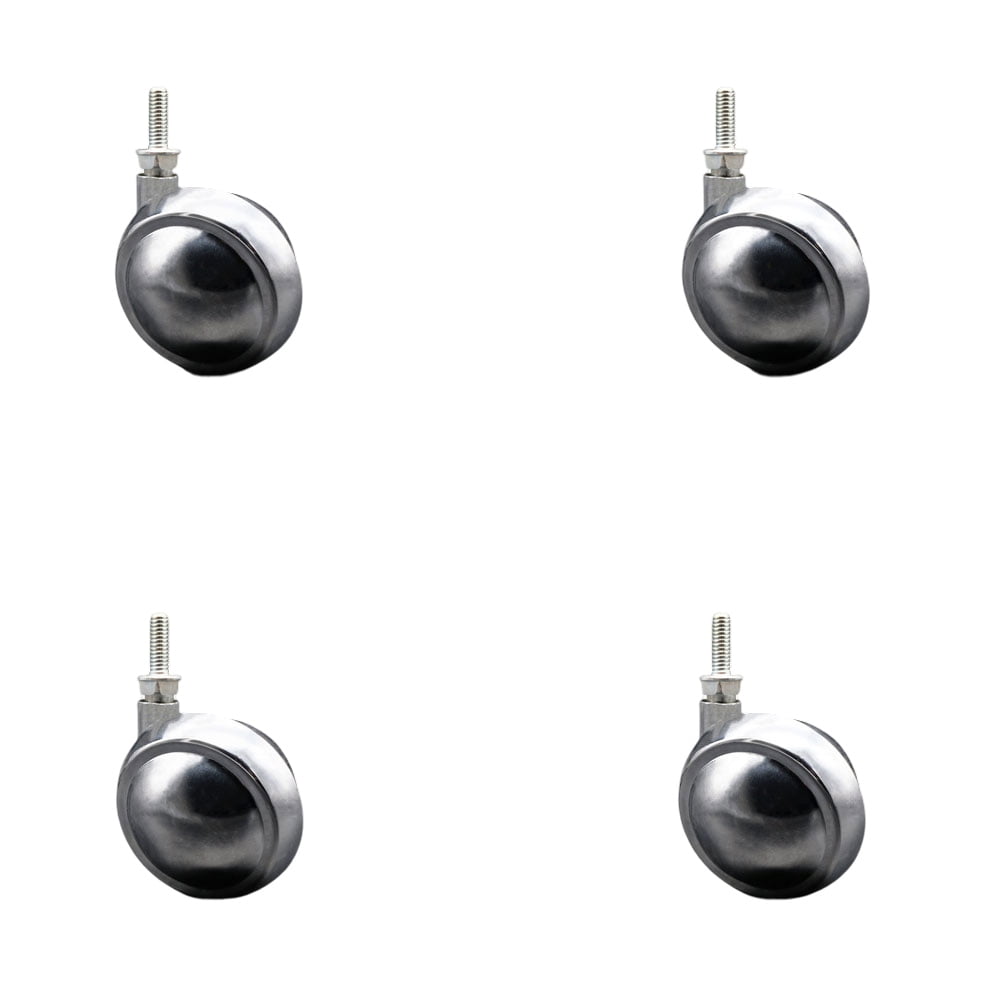 2.5 Inch Bright Chrome Metal Ball Caster – 5/16 Inch Threaded Stem ...