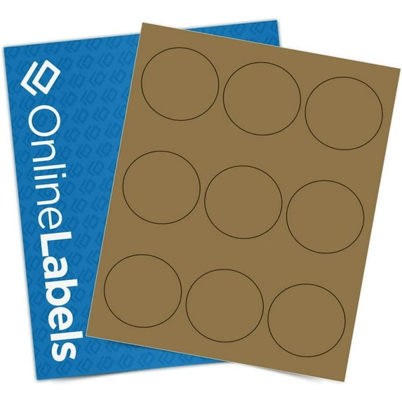 2.5 Inch Brown Kraft Round Labels - Pack of 4,500 Circle Stickers, 500 ...
