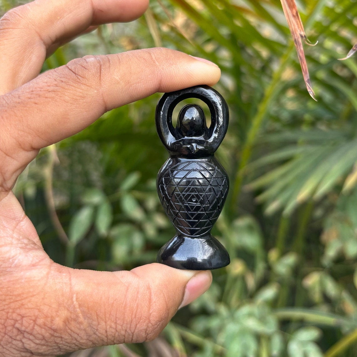2.5 Inch Crystal Spiral Goddess with Shri Yantra Carving Sacred ...