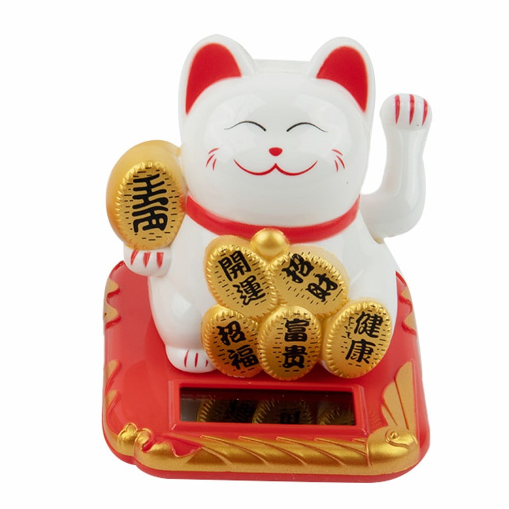 2.5 Inch Japanese Solar Lucky Cat Electric Waving Arms Lucky Cat ...