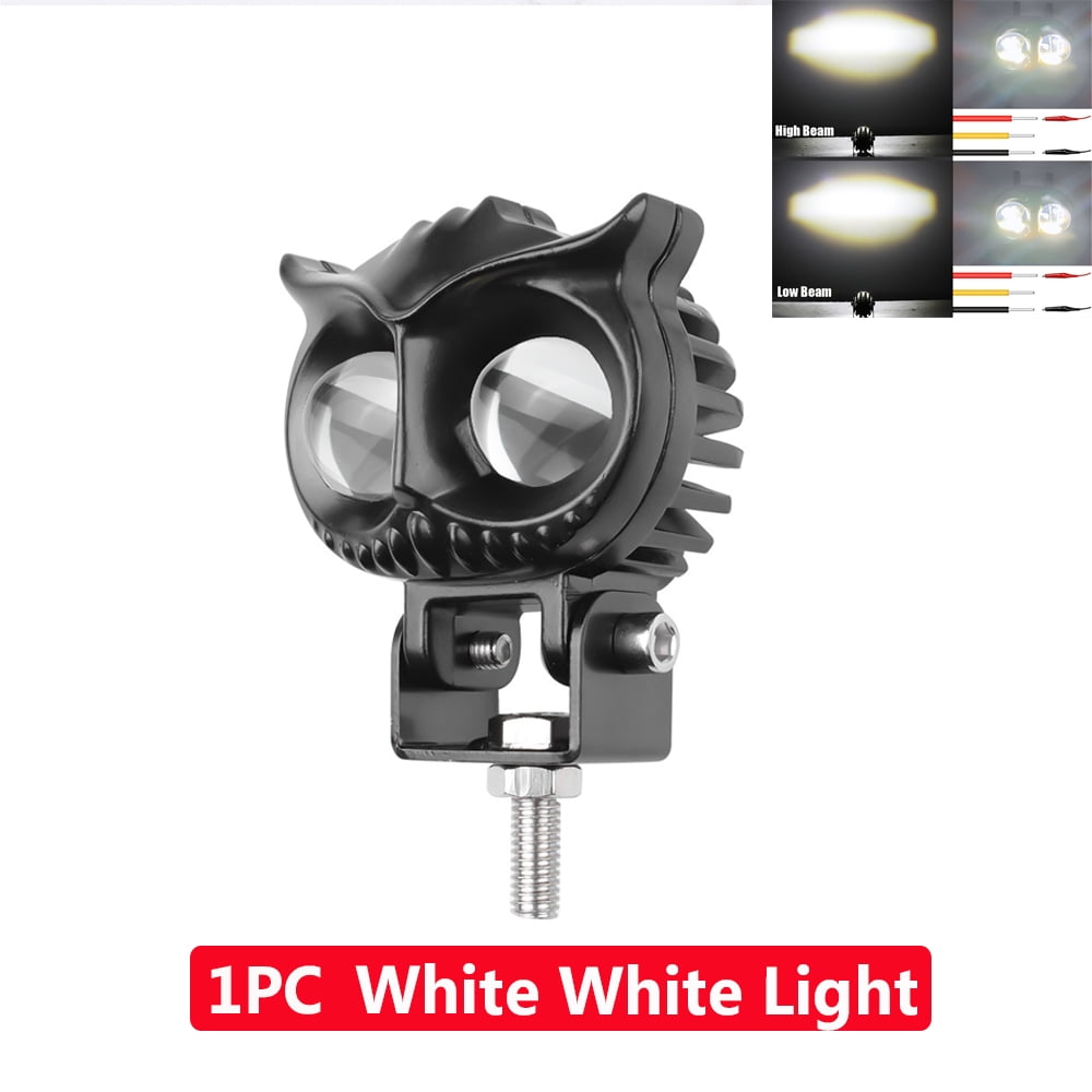2.5 Inch Motorcycle Headlight LED Spotlight White Yellow Driving Light ...