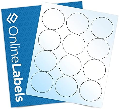 2.5 Inch Round Labels - White Gloss (Laser Printers Only) - Pack of ...