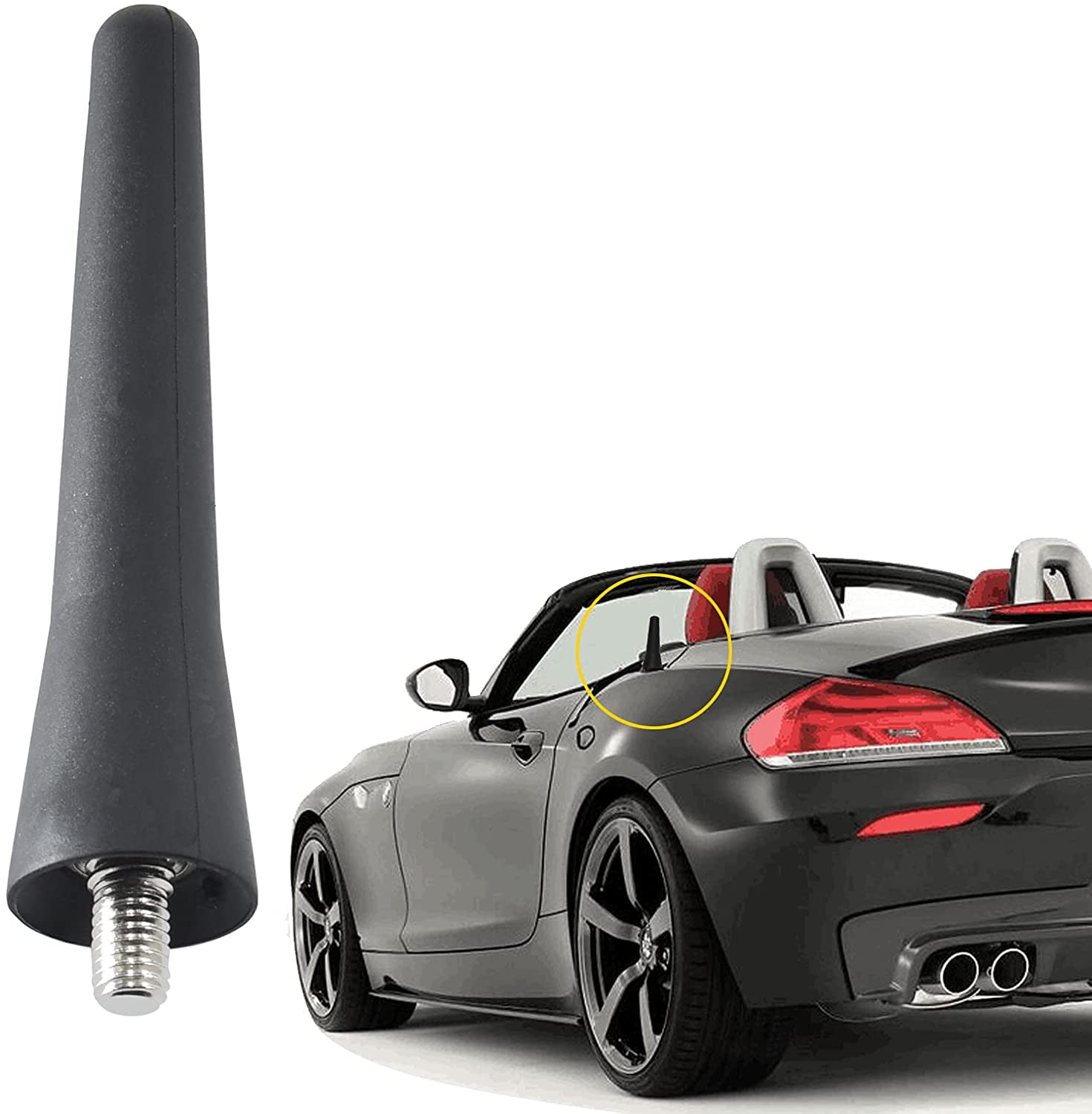 2.5 Inch Stubby Antenna Mast Compatible with 1998-2019 Mini Cooper/Countryman BMW Z3/Z4/128i VW ...