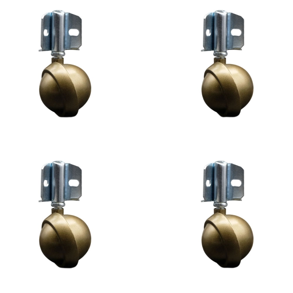 2.5 Inch Windsor Antique Metal Ball Caster – Corner Mount Bracket – Set ...