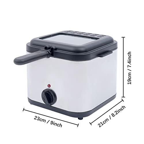 2.5 Liter Deep Fryer w/Basket Strainer,Stainless Steel Electric Fryer ...