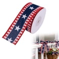 2.5" Patriotic Burlap Ribbon 5 Yards Red White Blue Stripes Ribbon for ...