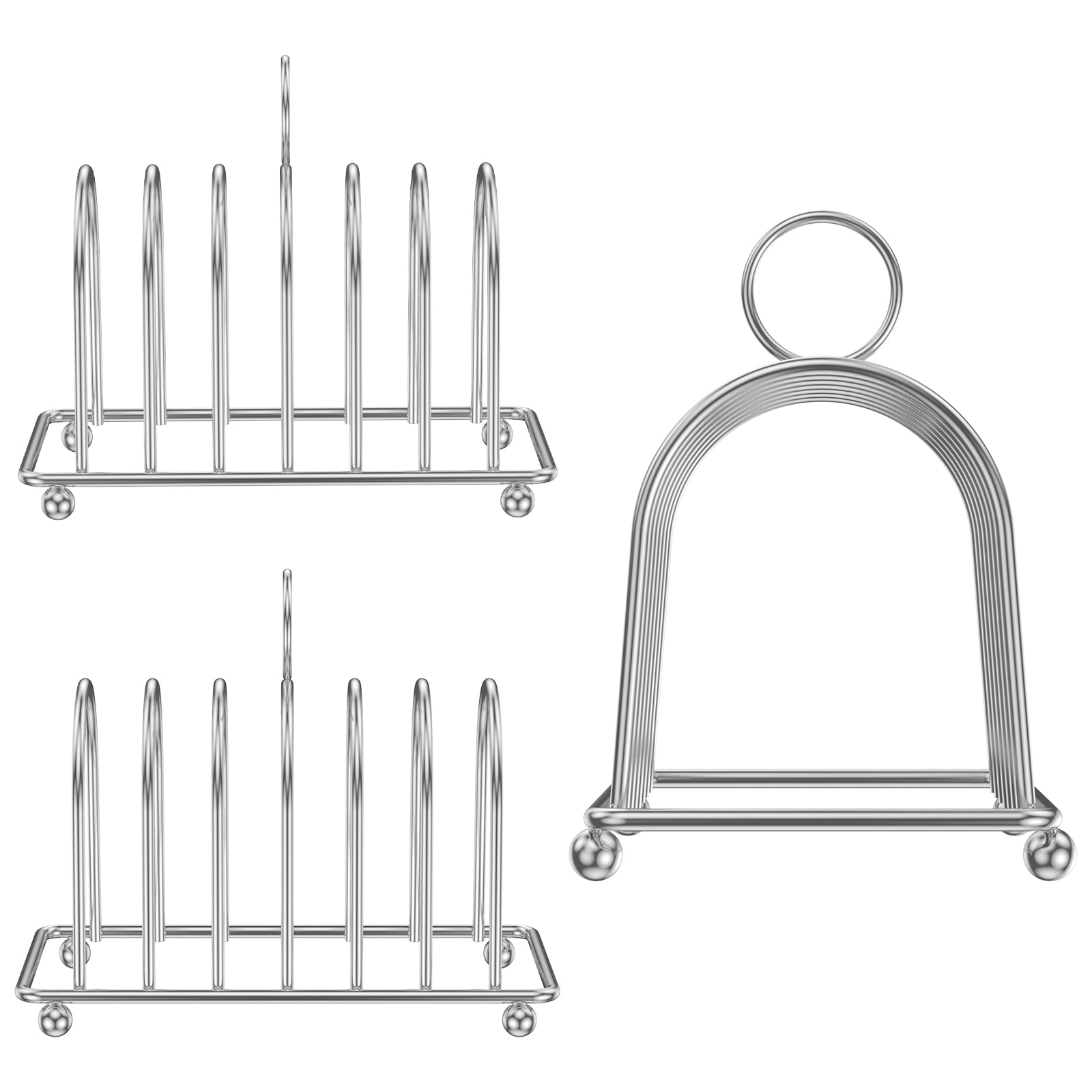 2 or 5 Pcs Toast Rack with Ball Feet and Loop Carry Handle 6 Slots ...