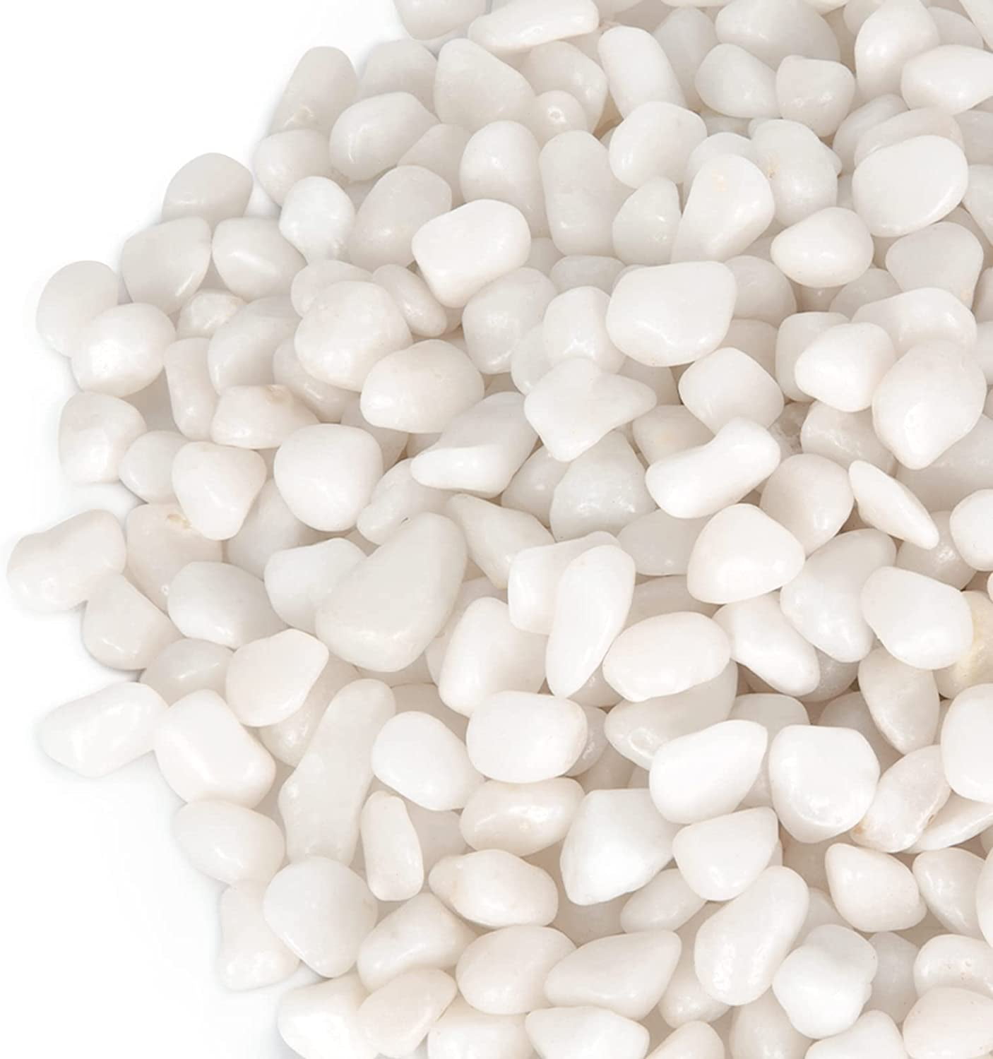 2.5 Pound Pebbles for Indoor Plants, 3/8" Decorative White Rocks for ...