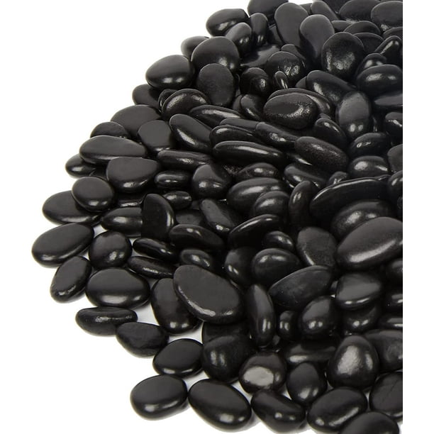2.5 Pounds Black Pebbles, 3/8 to 1/2 Inch Natural Black River Rocks for ...