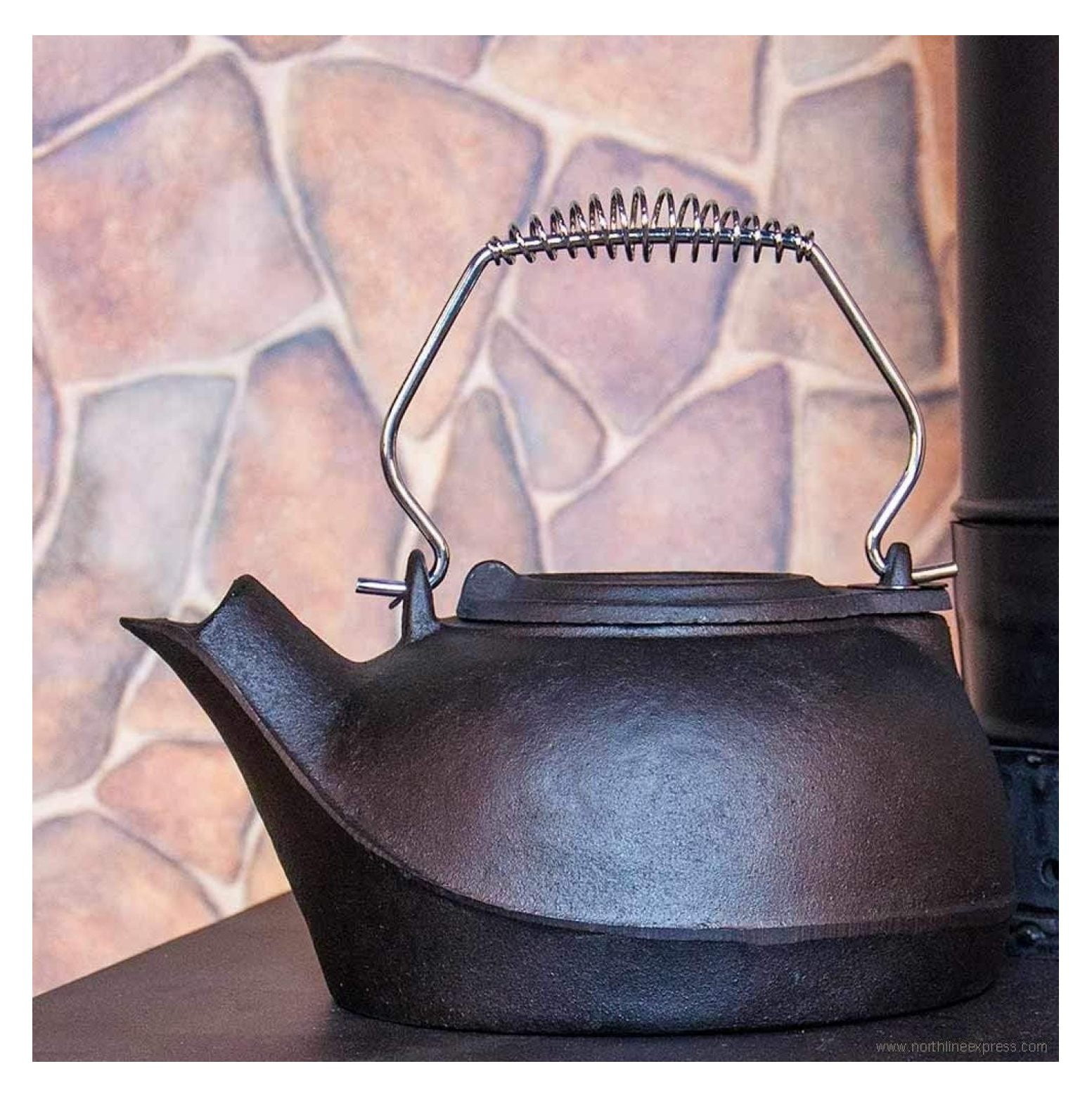 2.5 Quart Cast Iron Kettle for wood Stoves - 2.5 Liter Humidifier ...
