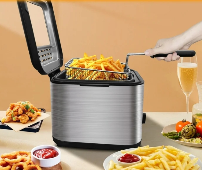 2.5 Quart Electric Deep Fryer with Wide View Window, Adjustable ...