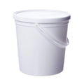 2.5 Quart White Polypropylene Plastic Bucket with Secure Lid ...
