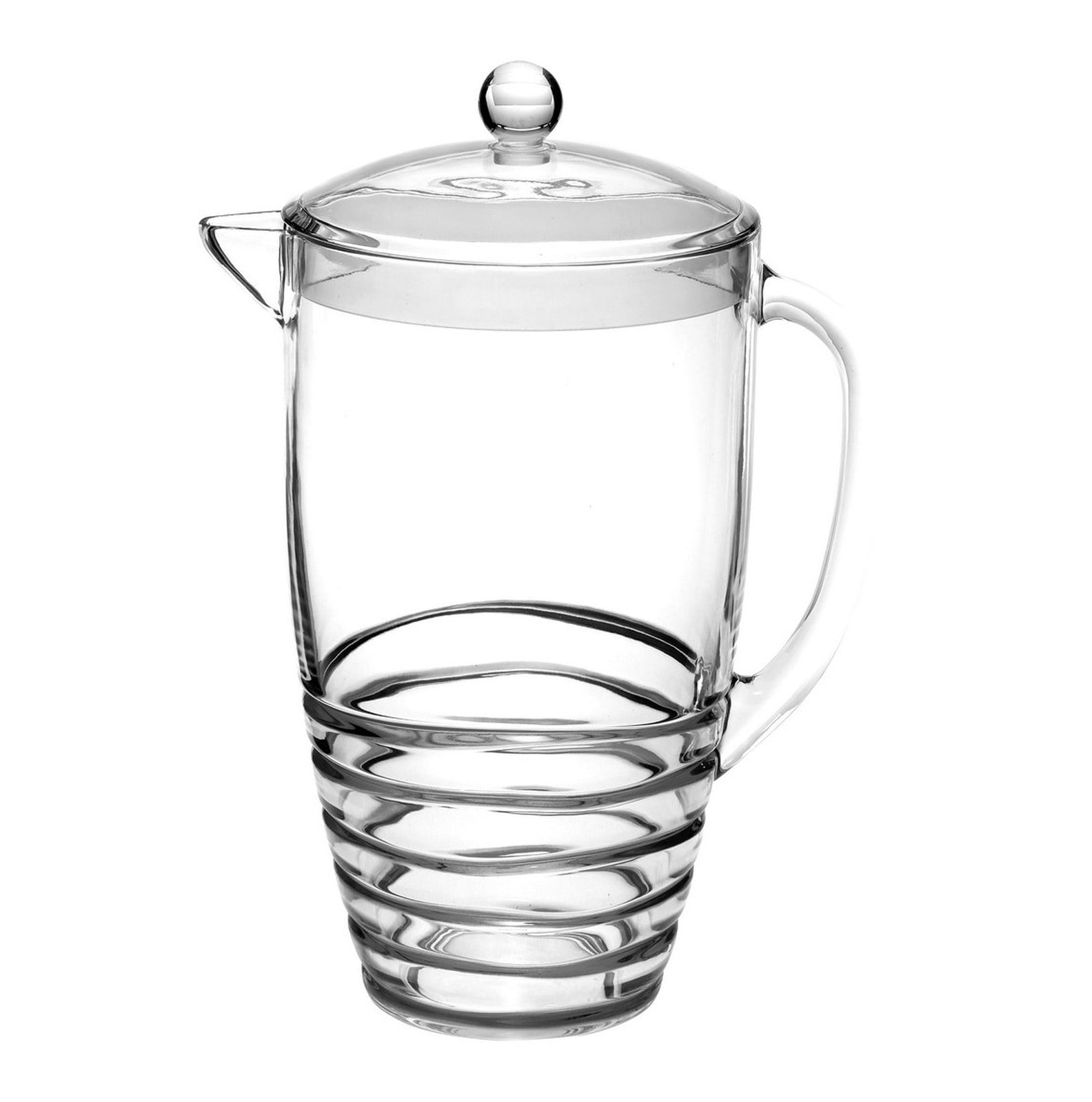 2.5 Quarts Water Pitcher with Lid, Swirl Unbreakable Plastic Pitcher ...