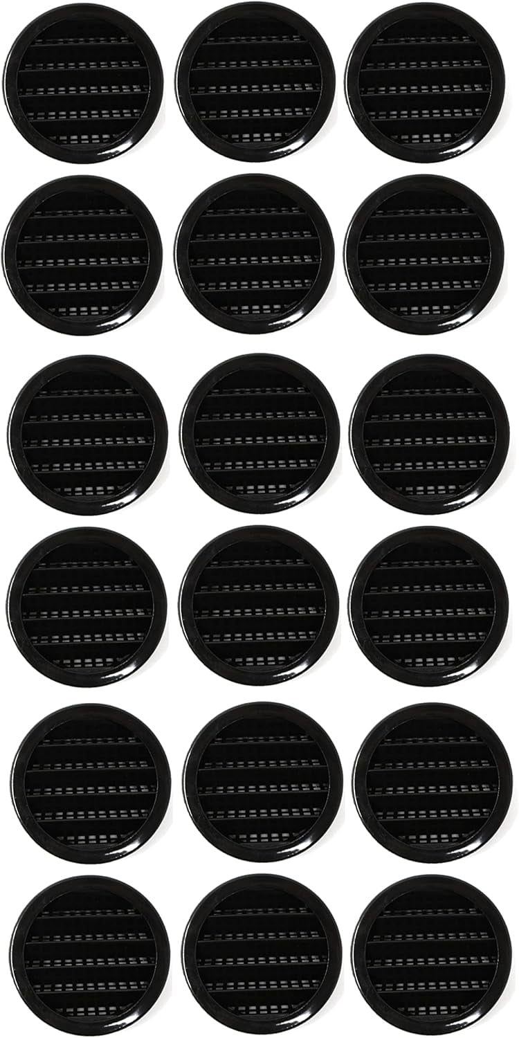 2.5" Round Plastic Louver Soffit Air Vent Reptile Screen Grille Cover ...