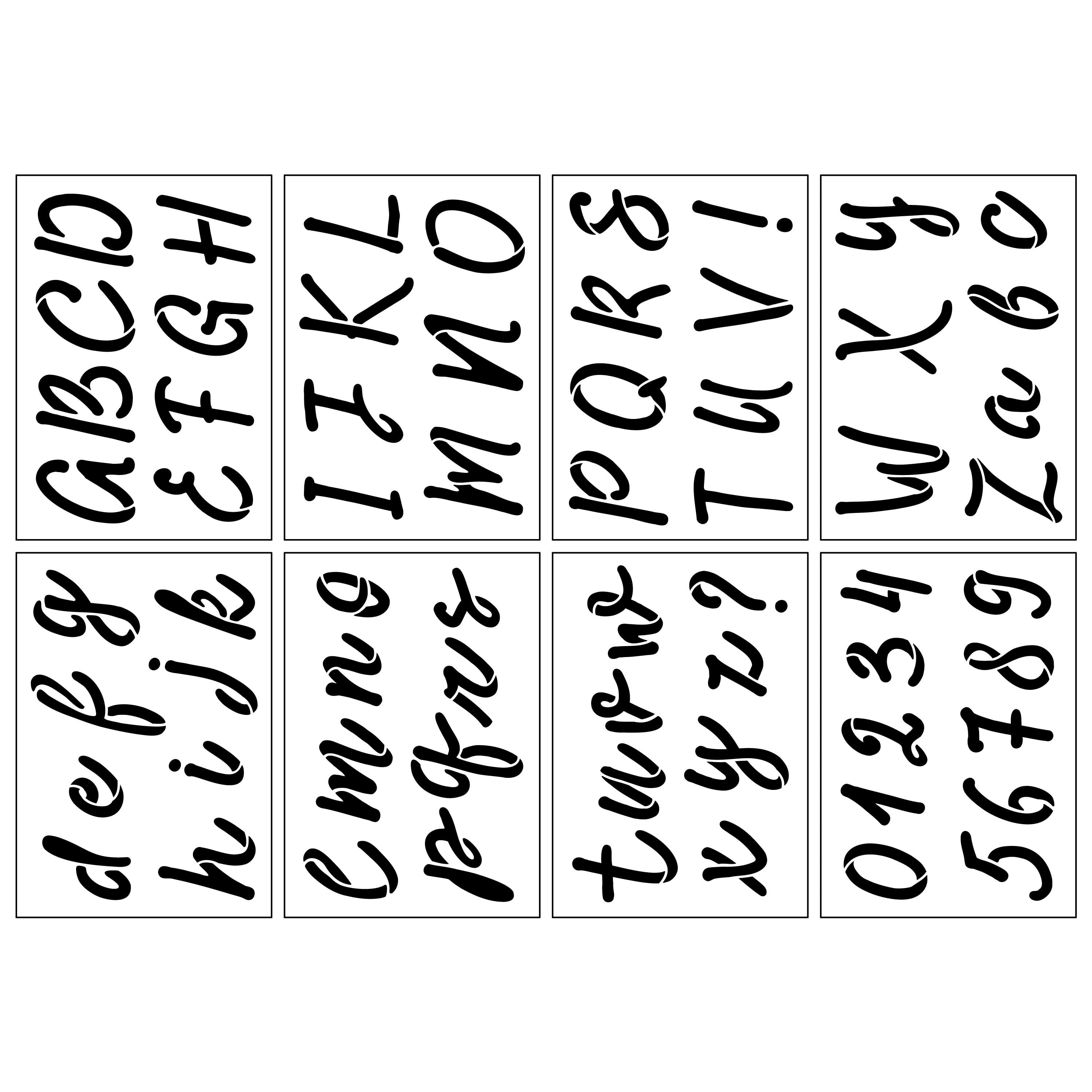 2 5 Round Script Alphabet Stencils By Craft Smart® 64 Designs