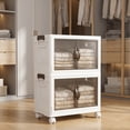 2–5 Tier Lidded Storage Bins with Wheels, Dual-Opening Stackable ...