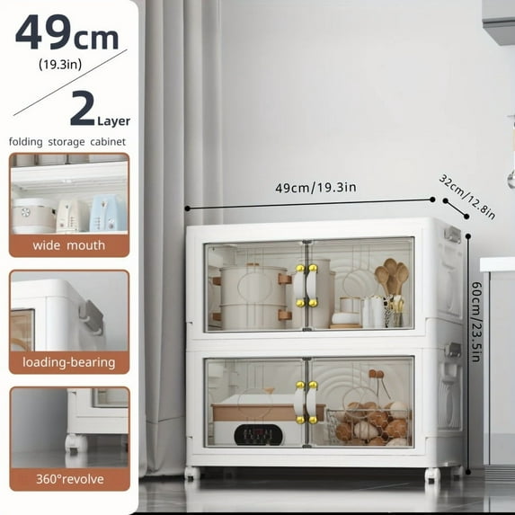 2-5-Tier Plastic Wardrobe Clothes Storage Box - Movable, Lidded ...