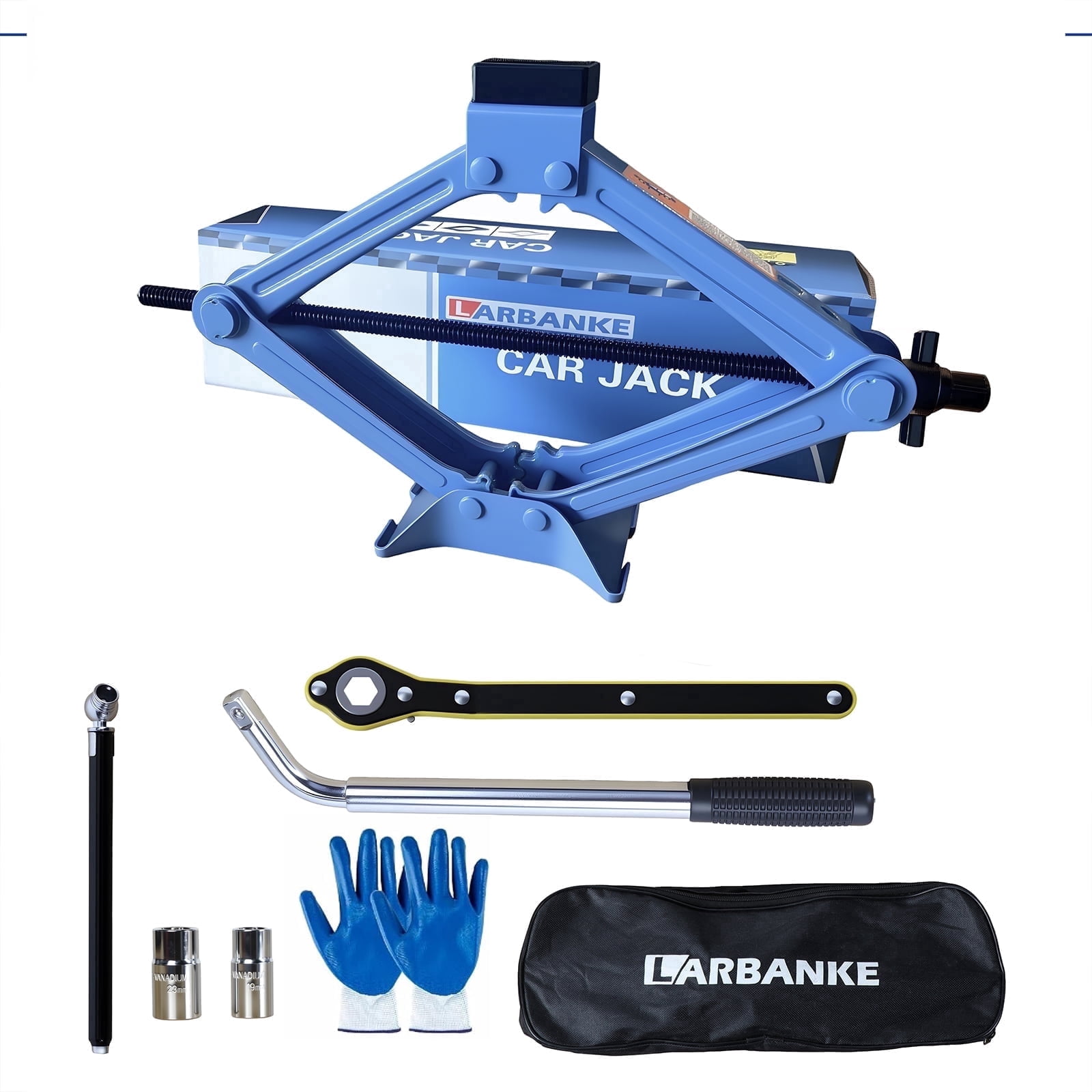 2.5 Ton Scissor Jack and Tire Change Kit, 8-Piece Portable Car Jack Set ...