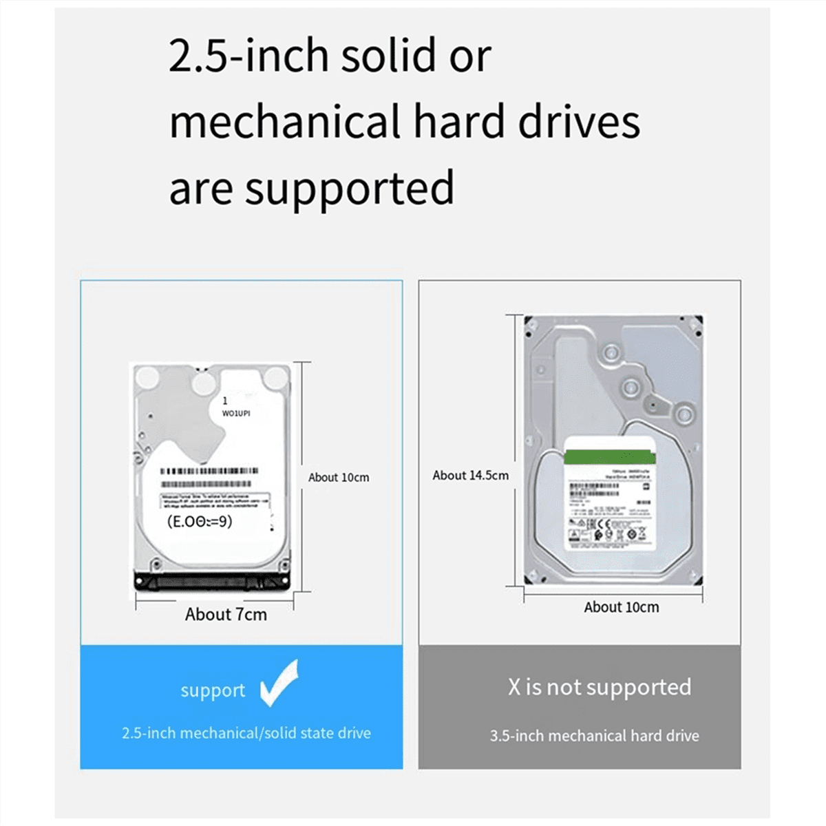 2.5 Tool-Free Laptop Hard Drive Enclosure USB3.0 Mechanical Solid-State ...