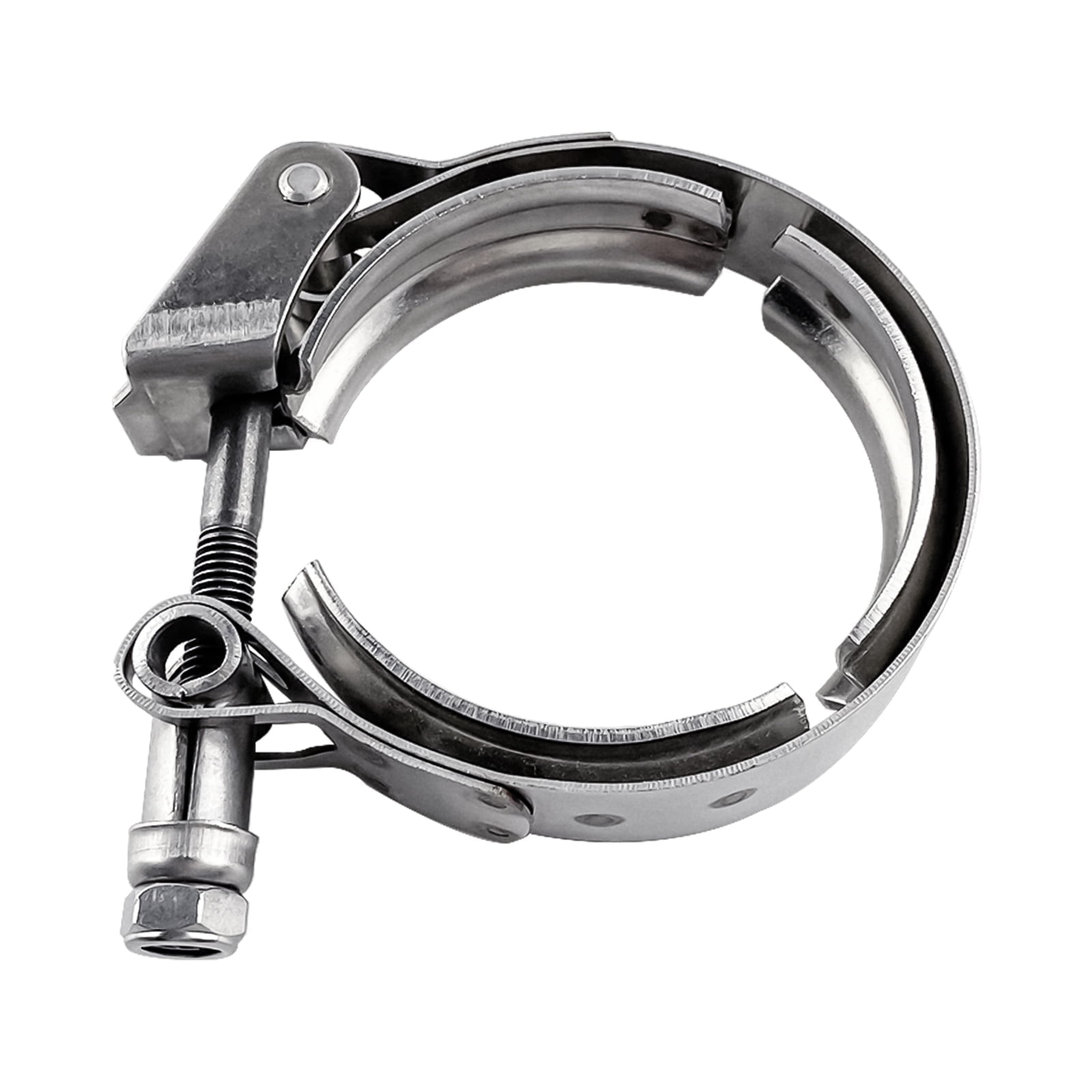 2.5" Universal Stainless Steel V Band Clamp Flat Flange Kit Assembly ...